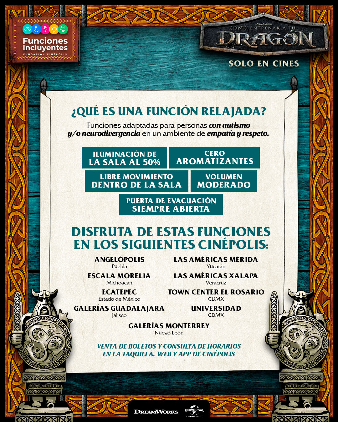 El filme "Cómo Entrenar a tu Dragón" contará Funciones Relajadas en Cinépolis